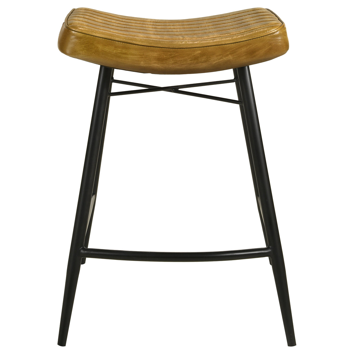 Bayu Leather Upholstered Saddle Seat Backless Counter Height Stool (Set ...